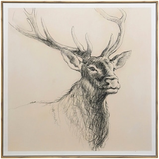 StyleCraft Leander - Animal Oil Painting with Wood Grain Frame Wall Art ...