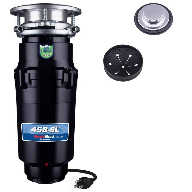 Waste Maid 3/4 HP Slim Line Garbage Disposal with Attached Power Cord ...