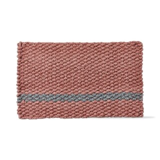 1'6"x2'6" Handwoven Doormat Blush Striped Rectangle Indoor and Outdoor ...