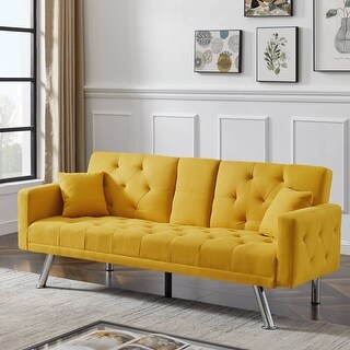 Yellow Linen Convertible Sofa and Daybed - Bed Bath & Beyond - 36253135