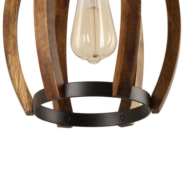 Anmytek Wooden Pendant Light Kitchen Island Rustic Hanging Light