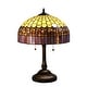 Veline Gothic Tiffany Style Glass Table 2-Light Lamp With Metal Base ...