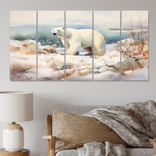 Designart "Yukon Poral Bear" Canadian Multipanel Wall Art Print set ...