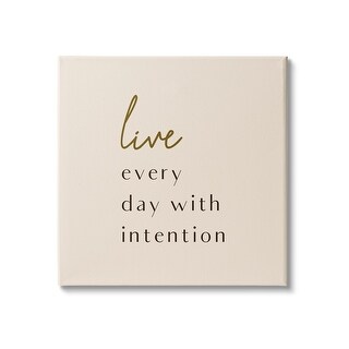 Stupell Live Every Day With Intention Phrase Modern Typography Canvas ...