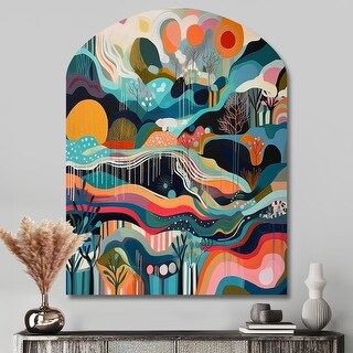 Designart - Blue Green Minimalims Explosion - Minimalism Metal Wall Art ...