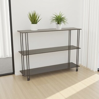 Bush Plant Display Stand, Modern 3 Tier Gray Metal Finish, 32 Inch ...