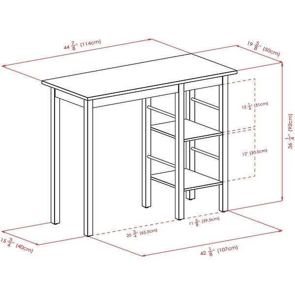 Dining Table with Storage Side Shelf Wooden Breakfast Table Work Table ...