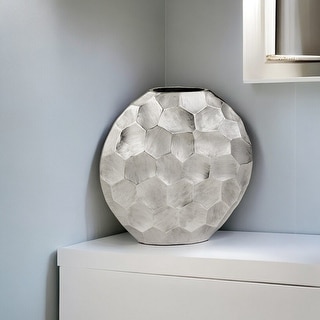 Artistic Rough Silver Round Vase - Bed Bath & Beyond - 32113935