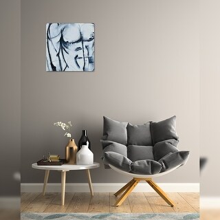 ALL MAN IN CHARCOAL by Artist Sarah Wahl - 14"x14" Canvas Artwork - Bed ...