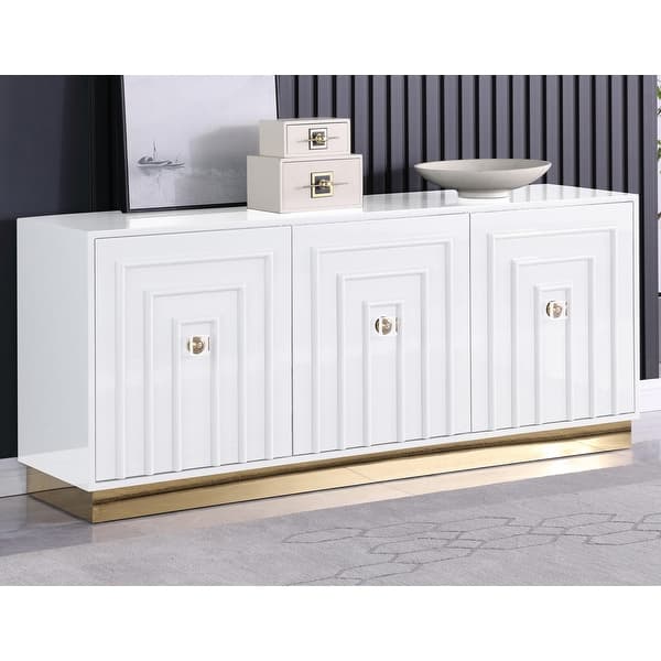 Best Master Furniture Lacquer Sideboard with Gold Accents - Bed Bath ...