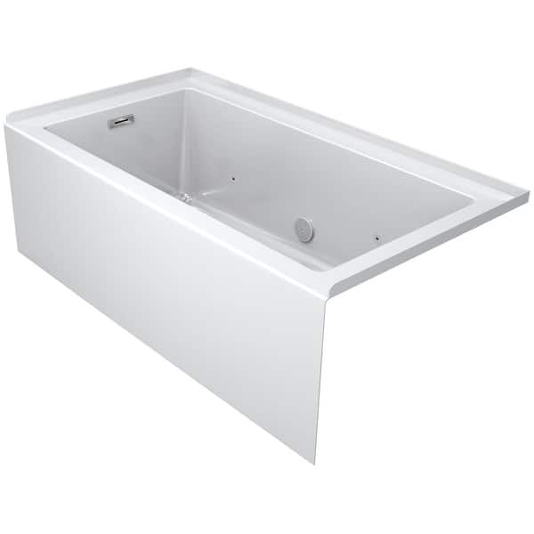 Jacuzzi Linea 66" Three Wall Alcove Acrylic Soaking Tub with Left - Bed ...