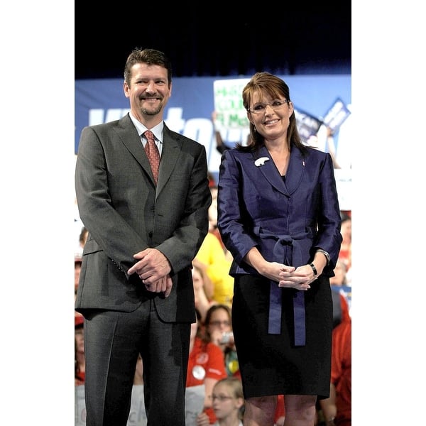 Husband Todd Palin Republican Vice Presidential Candidate Alaska Governor Sarah Palin At A ...