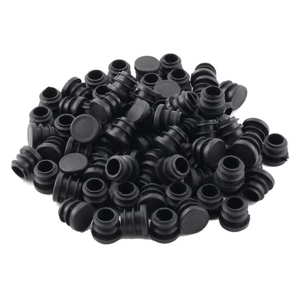 Cylindrical Design Screw Type Blanking End Caps Tube Insert Plugs Black ...