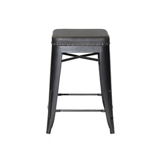 Counter Stool Set of 2 with Heavy Duty Cold Rolled Steel Frame - Bed ...