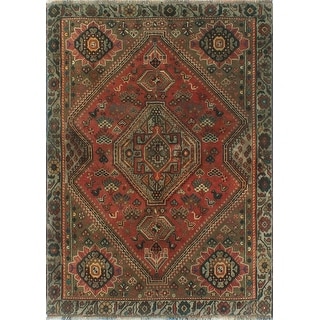 Vintage Distressed Daryush Red/Grey Rug - 3'7" x 5'0" - Bed Bath ...