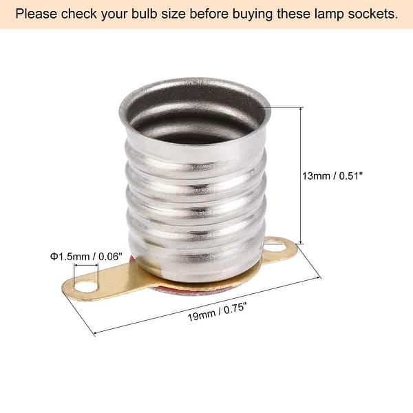 E10 Lamp Socket DC 30V 2Pin Bulb Holder Screw Base with Mounting Plate ...