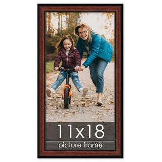 11x18 Traditional Mahogany Complete Wood Picture Frame with UV Acrylic ...
