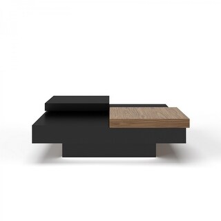 Modrest Ambry Modern Walnut and Flat Black Coffee Table - Bed Bath ...