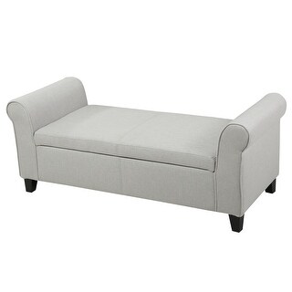 Jacob Bench with Rolled Arms, 50 Inch, Lift Storage, Light Gray - Bed ...