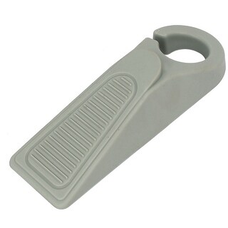 Home Rubber Safety Wedge Jam Door Stopper w Hook Gray 129mm Length ...