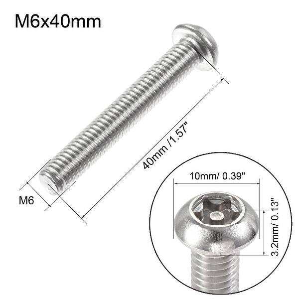 M6x40mm Torx Security Machine Screw 20pcs Pan Head Screws w T30 L-Type ...