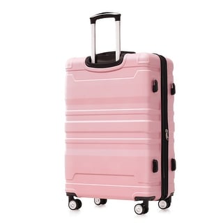 Pink+Black Luggage Suitcase Expandable Set Carry On Footlockers, 3 ...