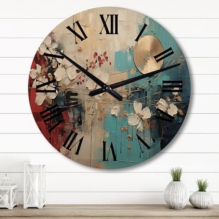 Designart "Collage Impressions II" Abstract Collages Oversized Wood ...