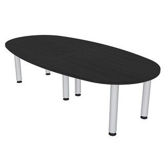 10 Person Oval Conference Table 12'x4' with Power And Data Post Legs ...