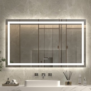 ExBrite LED Bathroom Mirror with Defogger, Front Lighting - Bed Bath ...