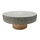 Janus Capiz Coffee Table with Pedestal Base - 35.25" - Gray, Beige, and ...