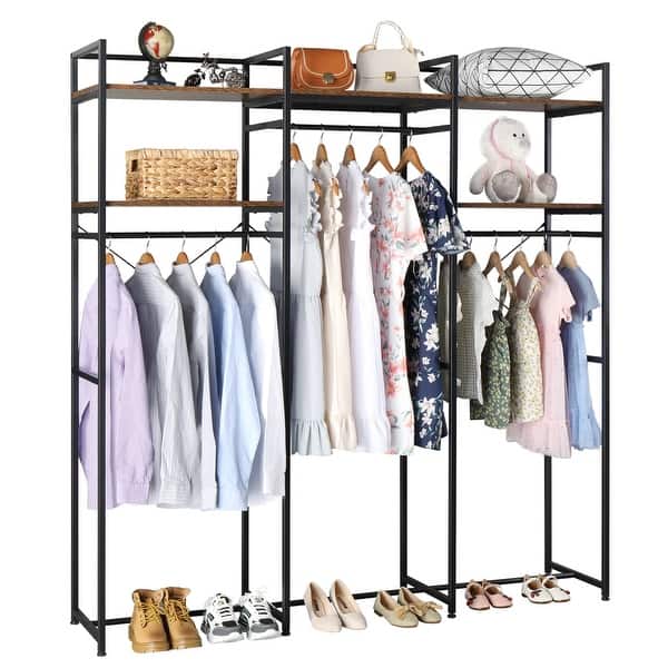 Portable Closets Clothes Rack Metal Wardrobe, Clothing Rack with ...