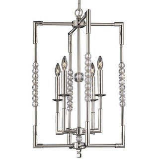 American Brass Four Light Chandelier Magro Pewter wPolished Nickel ...