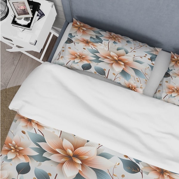 peach pattern bedding
