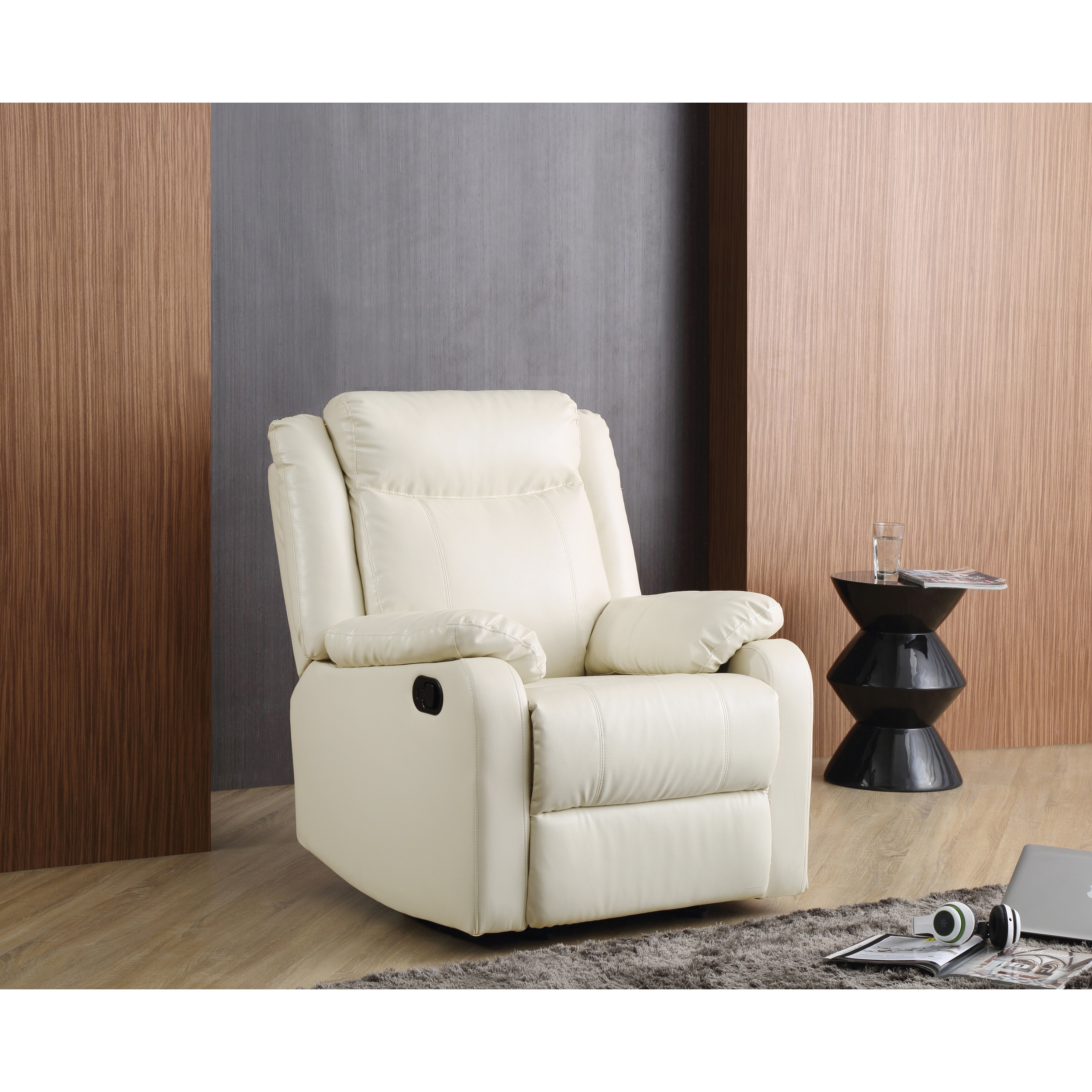 Off-White Faux Leather Recliner Chairs - Bed Bath & Beyond