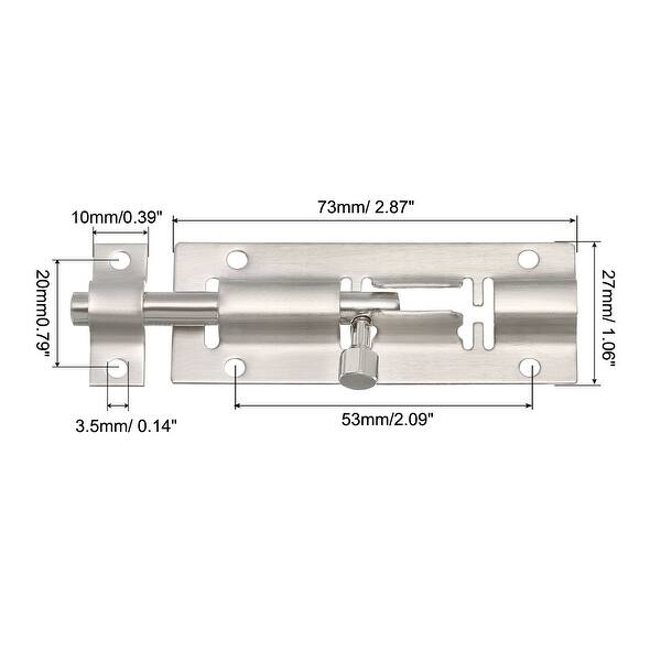 10x Door Barrel Bolt Latch Stainless Steel Security Latch Sliding Lock ...