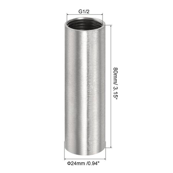 2x 304 Stainless Steel G1/2 Female DN15 Straight Pipe Coupling Fitting - Silver - Bed Bath ...