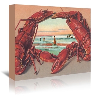 Americanflat - 8" x 10" Two Lobsters Framing Ocean Scene by Found Image ...