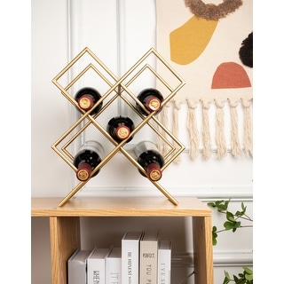 JoJo Fletcher 5 Bottle Countertop Wine Rack - Contemporary Metal Look ...