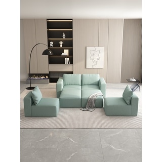 104" U-Shaped Modular Sectional Sofa Memory Foam Sleeper Couch - Bed ...