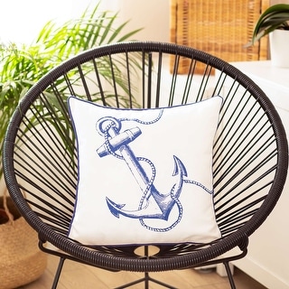 Blue Bold Anchor Nautical Throw Pillow - Bed Bath & Beyond - 39555443