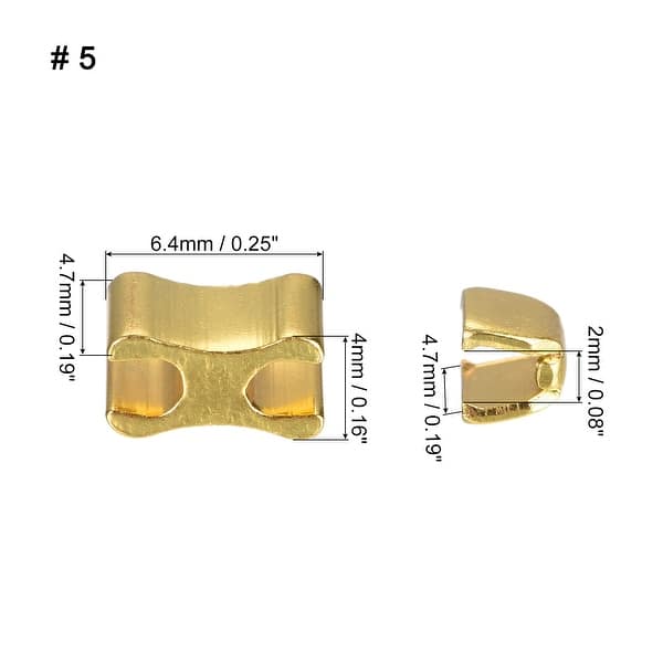 Brass Zipper Slider Retainers, U Shape Top Stop & H Shape Bottom Stops ...