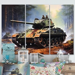 Designart "Military Tank During Wwii I" Military Canvas Prints Set ...