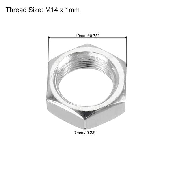 20pcs M14x1.0 Steel Hex Nuts Hardware Nuts Screw Bolt Fasteners 7mm ...
