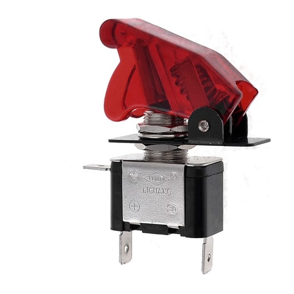 Unique Bargains DC 12V 20A Red LED Light Illuminated SPST Racing Car ...