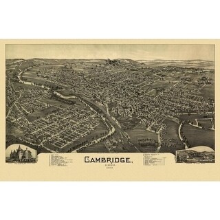 Antique Map Of Cambridge Ohio 1899 Guernsey County Poster Print (24 X ...