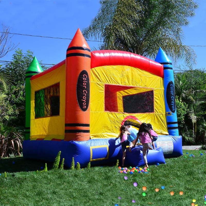 JumpOrange Crayon Inflatable Bounce House, Commercial PVC Vinyl, with ...