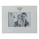Glass and Wood Picture Frame with Faux Diamond Heart - for a 4" x 6 ...