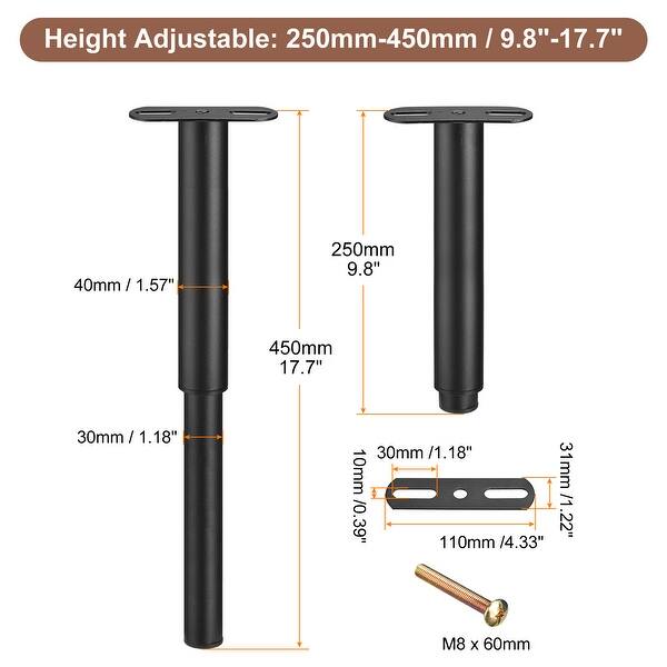 4 Set Adjustable Metal Support Leg for Bed Frame Bed Support Legs ...