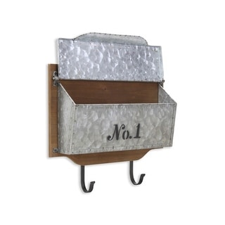 HomeRoots Wall Hanging Mailbox with Metal Hooks - Bed Bath & Beyond ...
