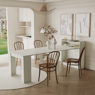 Roomfitters Modern Extendable Dining Table with Storage, Space-Saving ...